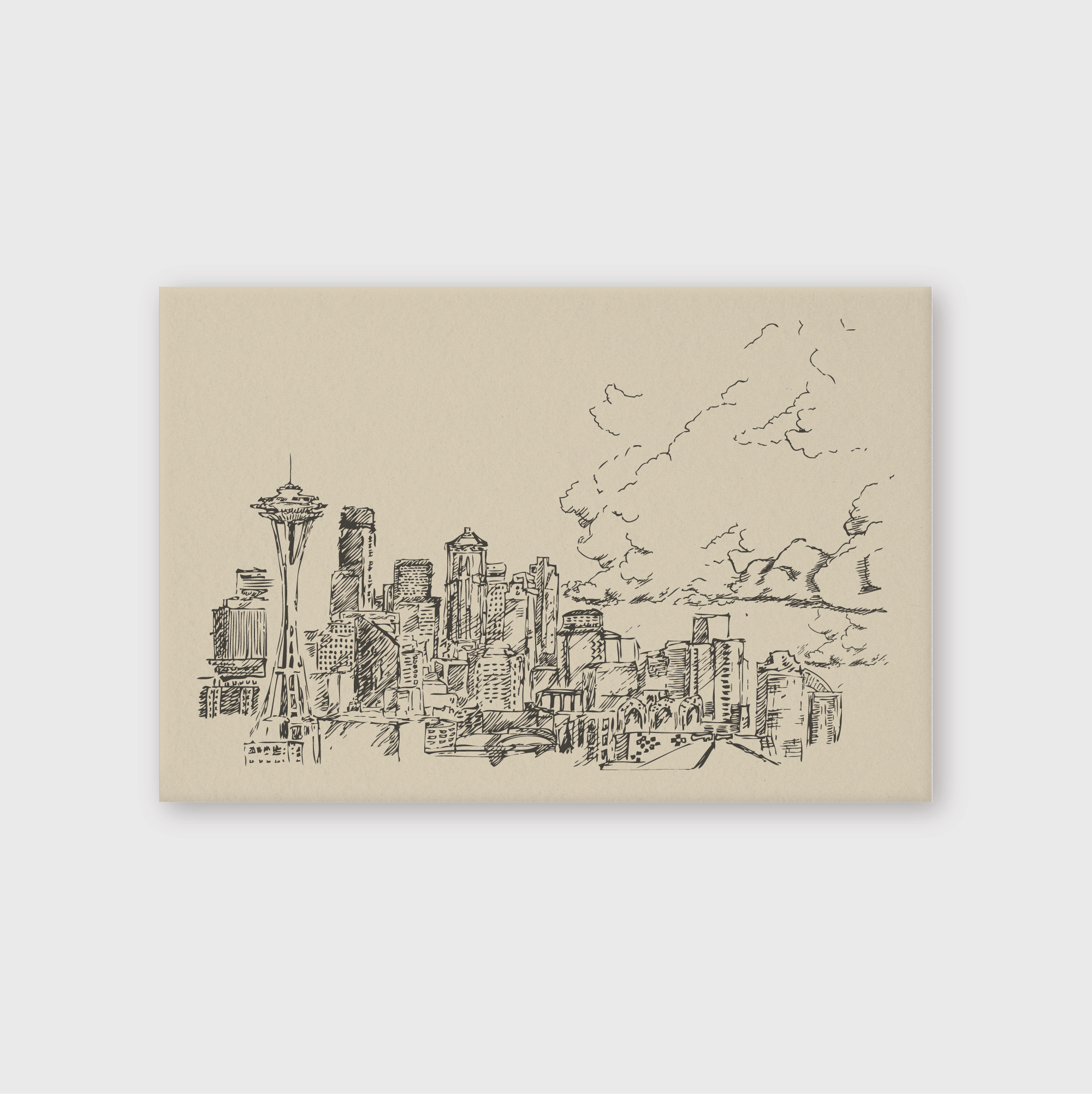 Seattle City Sketch Postcard – Pike Street Press